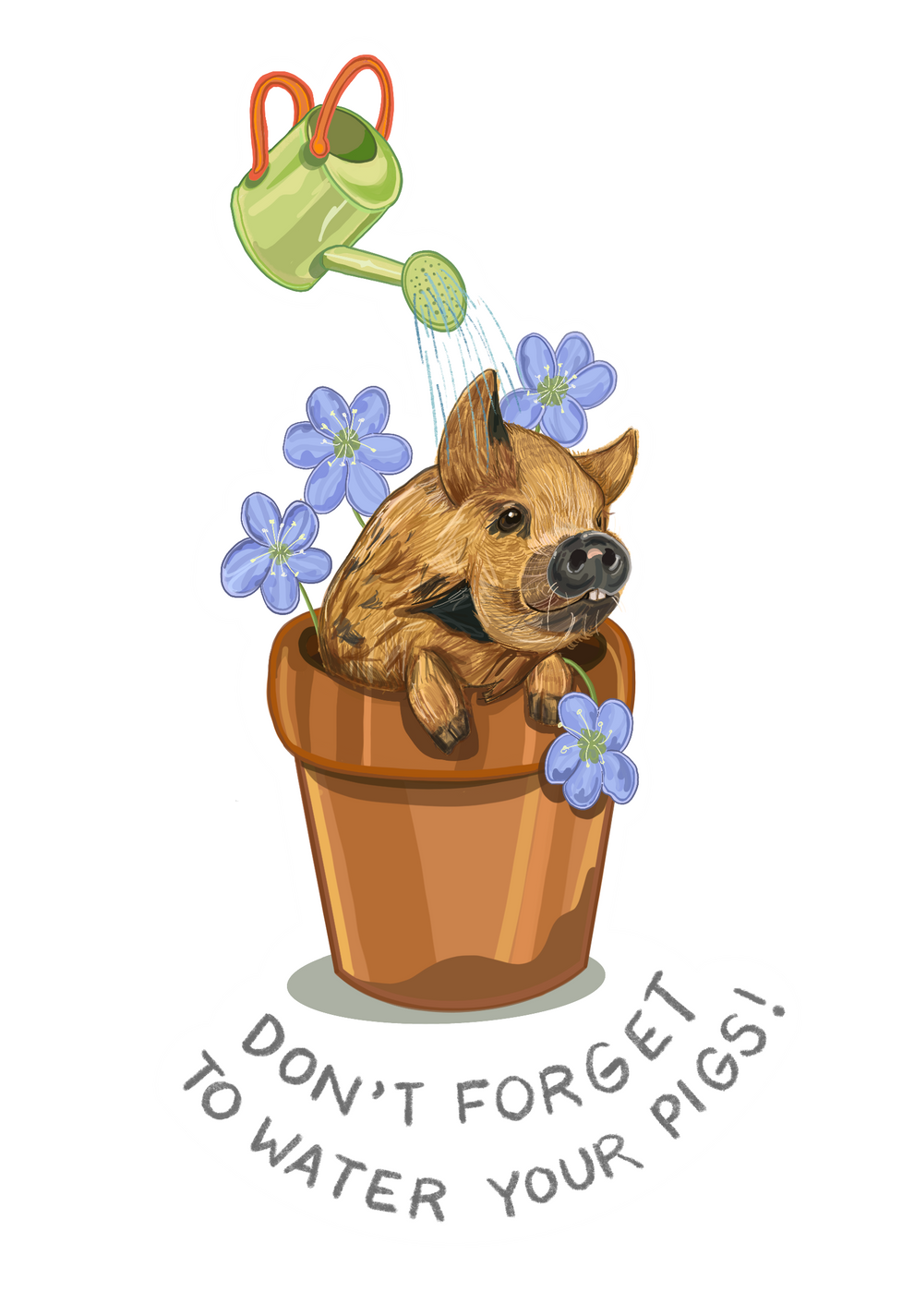 Don’t Forget To Water Your Pigs Sticker – Knuckle Bump Farms