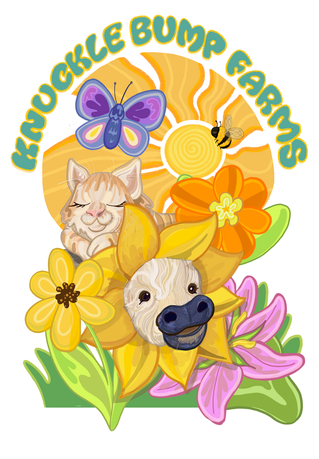 Flower Child Sticker – Knuckle Bump Farms